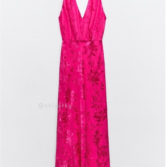 Zara | Dresses | Zara Pink Tie Front Backless Maxi Gown | Poshmark